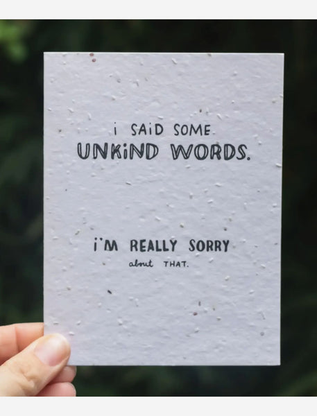 unkind words card – thoughtful human